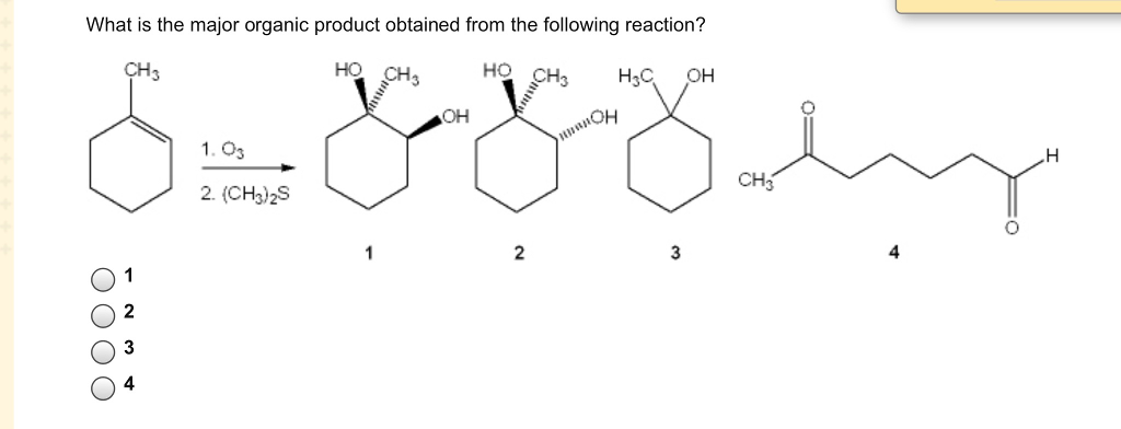 Solved What is the major organic product obtained from the | Chegg.com
