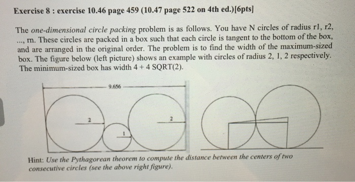 The one-dimensional circle packing problem is as | Chegg.com