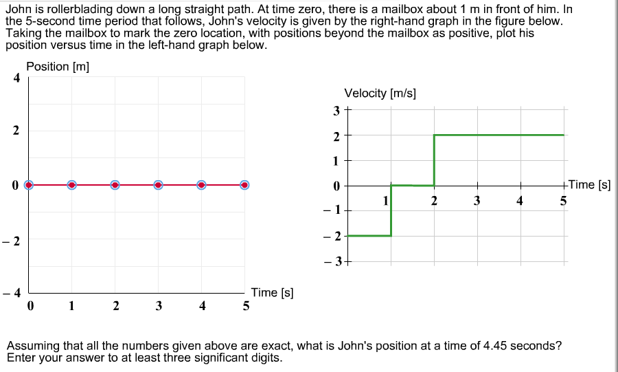 Solved John is rollerblading down a long straight path. At | Chegg.com