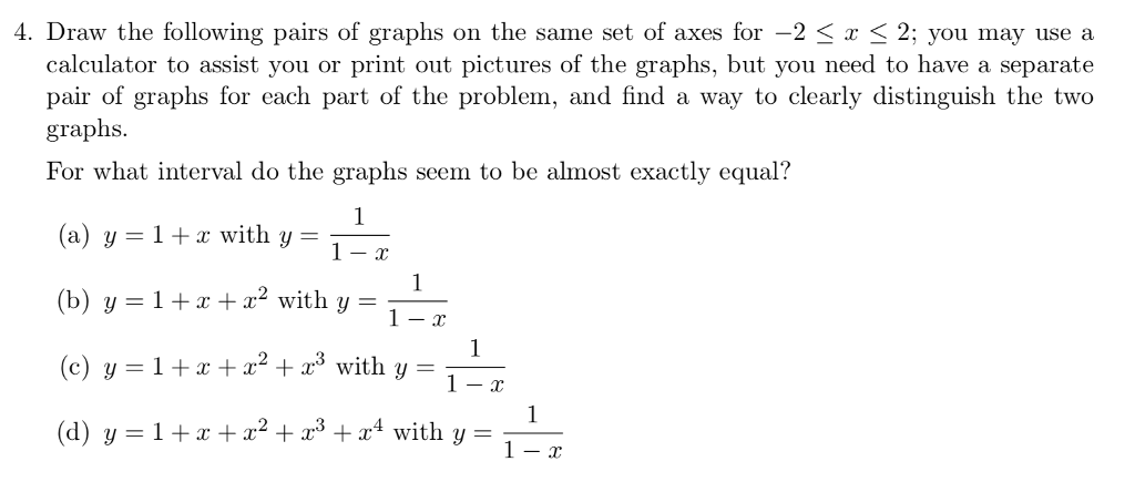 Solved 4. Draw the following pairs of graphs on the same set | Chegg.com