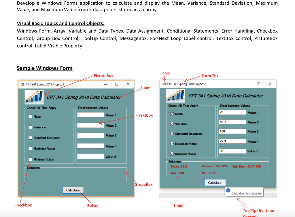 Solved Develop a Windows Forms application to calculate and | Chegg.com