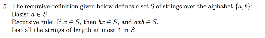 Solved 5. The recursive definition given below defines a set | Chegg.com