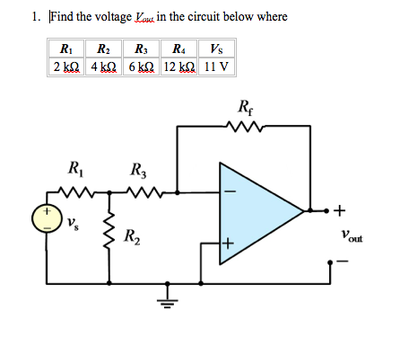 Solved Find the voltage v_out in the circuit below where | Chegg.com