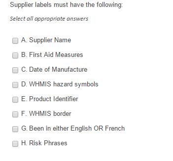Solved Supplier labels must have the following: Select all | Chegg.com