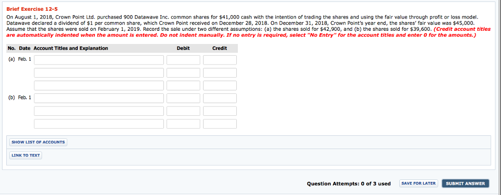 Solved Exercise 12-7 (Part Level Submission) Greencastle | Chegg.com