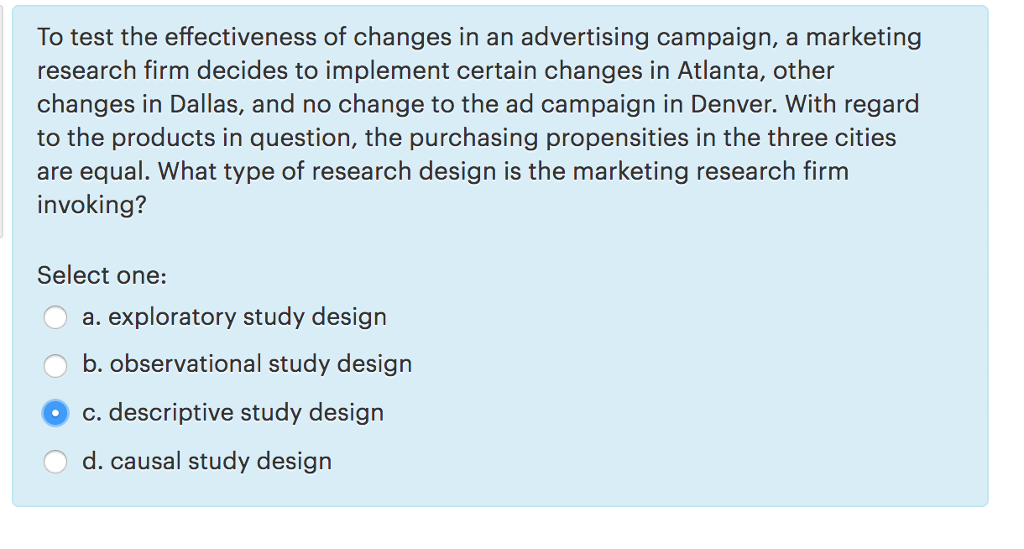 Solved To test the effectiveness of changes in an | Chegg.com