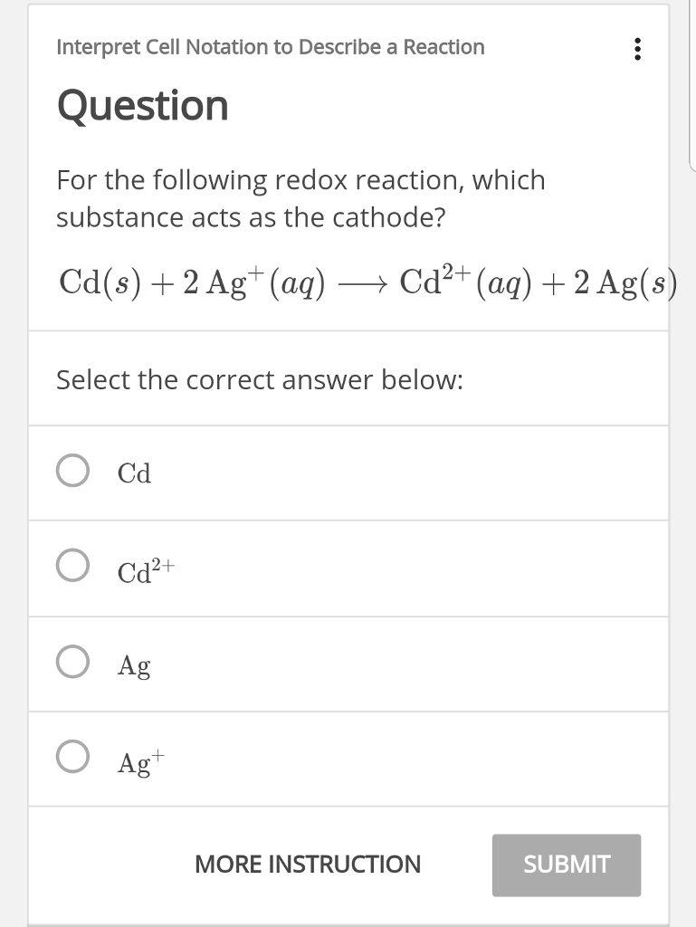 Solved Interpret Cell Notation to Describe a Reaction | Chegg.com