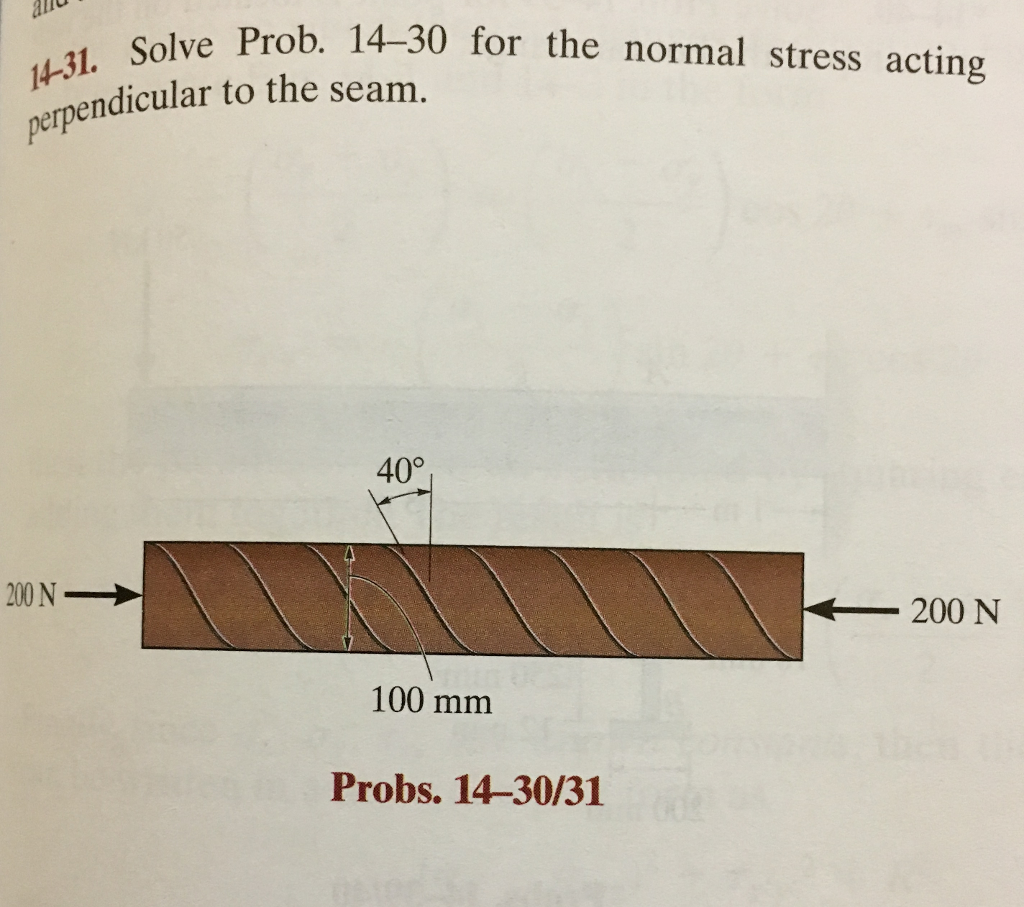 Solved Solve Prob. 14-30 for the normal stress acting | Chegg.com