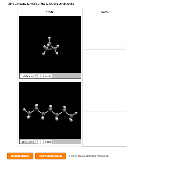 Solved Give the name for each of the following compounds: | Chegg.com