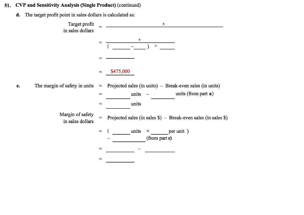 Solved Question: CVP and Sensitivity Analysis (Single | Chegg.com