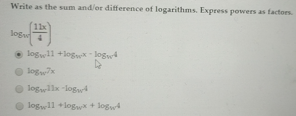 Solved Write as the sum and/or difference of logarithms. | Chegg.com