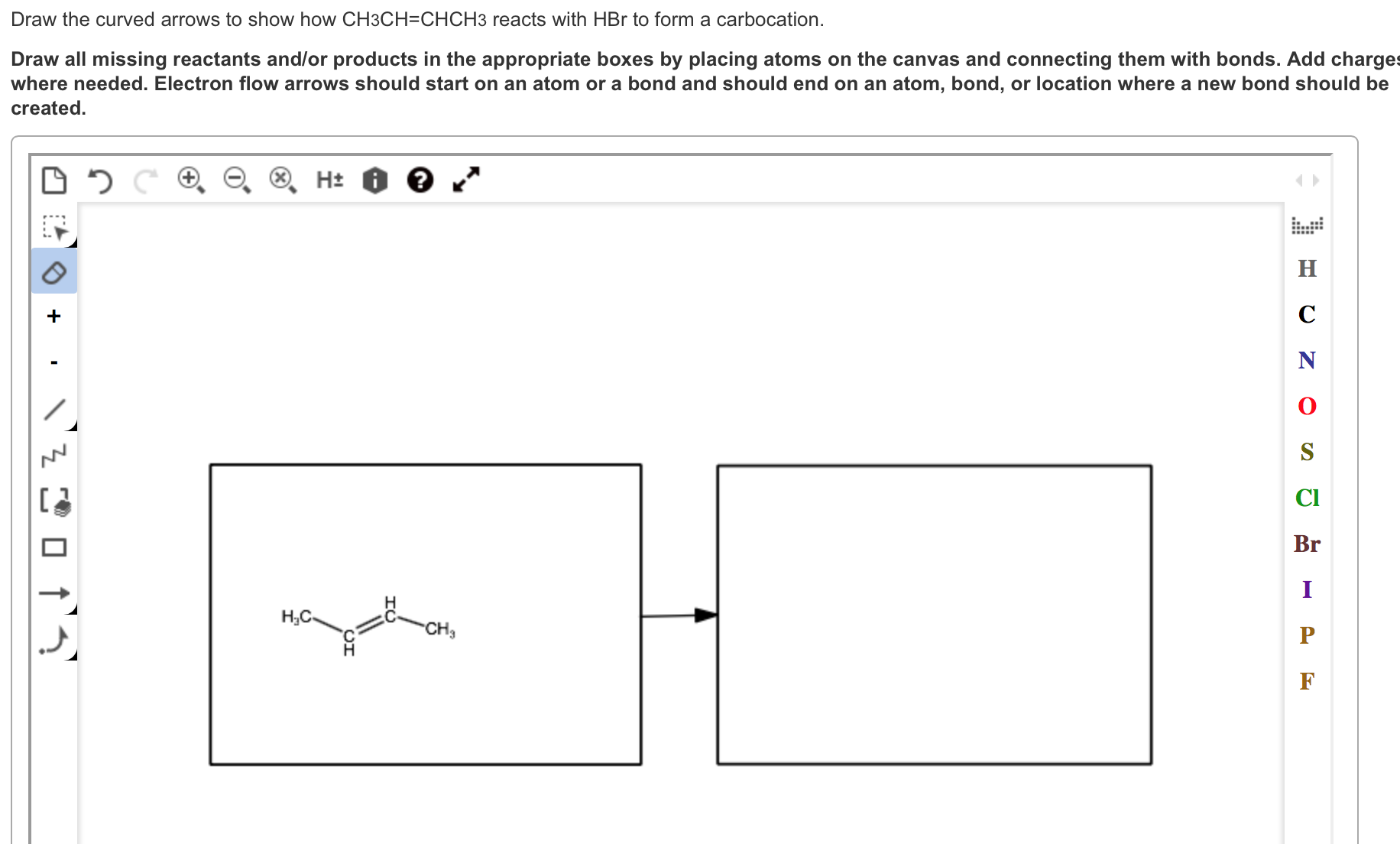 Solved Draw the curved arrows to show how CH3CH=CHCH3 reacts | Chegg.com