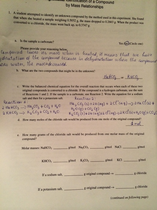 Solved A student attempted to identify an unknown compound | Chegg.com