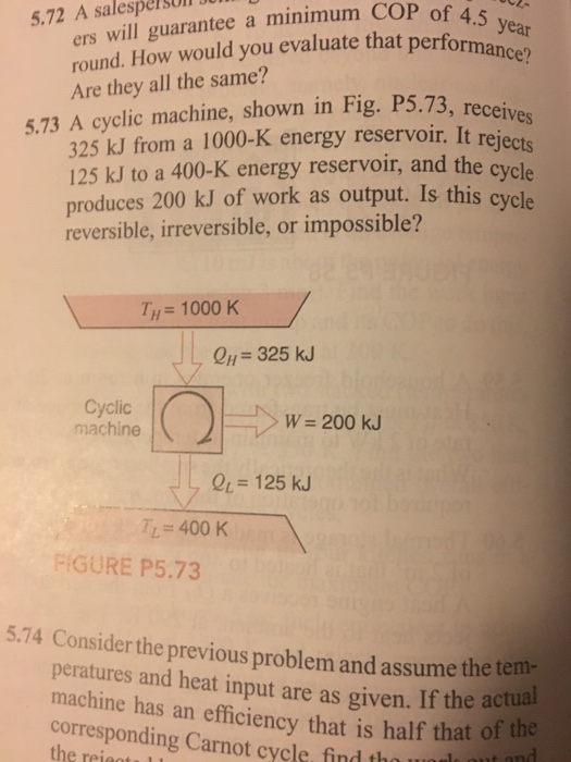 (Solved) : Cyclic Machine Shown Fig P573 Receive 325 Kj 1000 K Energy ... (Solved) : Cyclic Machine Shown Fig P573 Receive 325 Kj 1000 K Energy ...