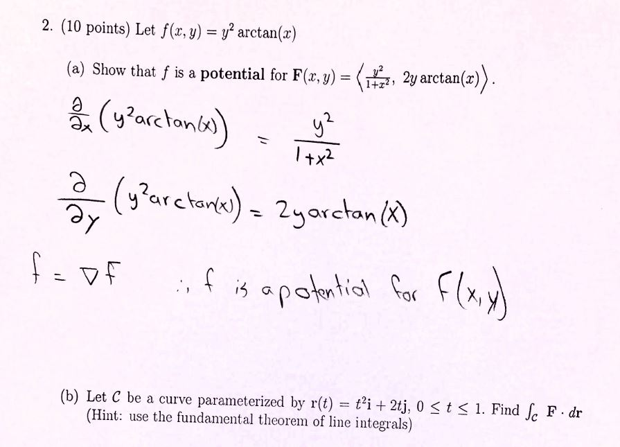 Solved Let f(x, y) = y^2 arctan(x) Show that f is a | Chegg.com