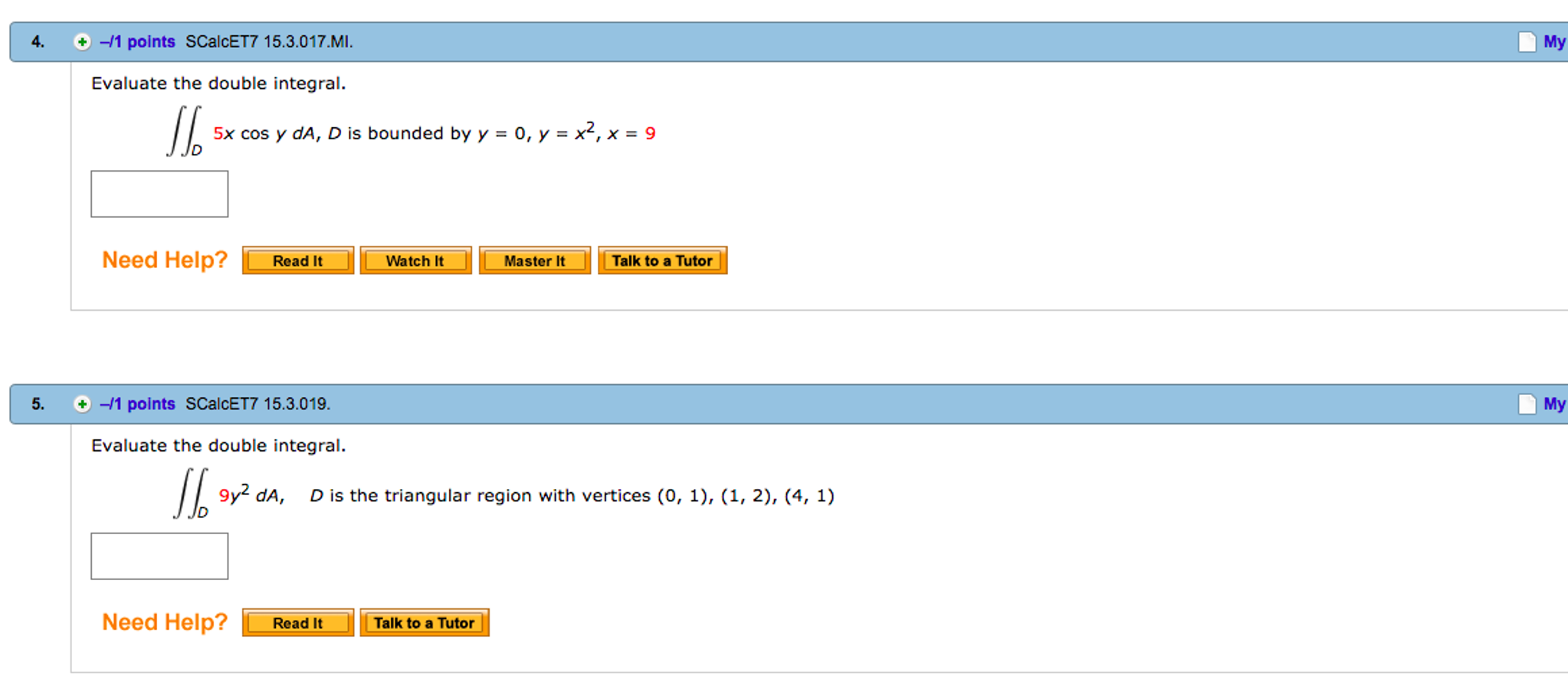 Solved Evaluate the double integral. integral integral_D 5x | Chegg.com Solved Evaluate the double integral. integral integral_D 5x | Chegg.com