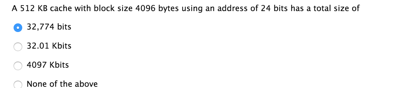 Solved A 512 KB cache with block size 4096 bytes using an | Chegg.com