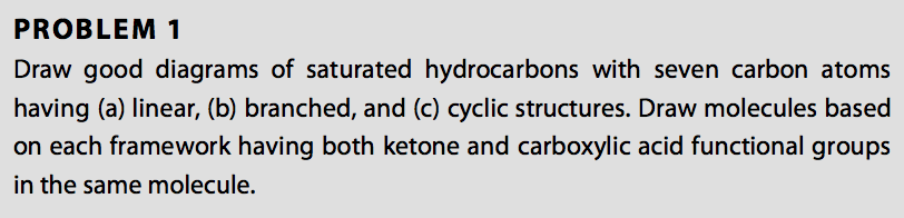 Solved PROBLEM 1 Draw good diagrams of saturated | Chegg.com