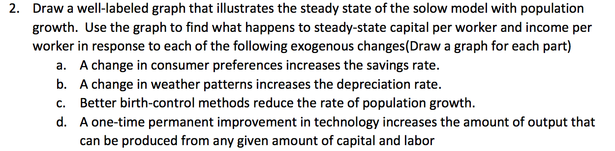 Draw a well-labeled graph that illustrates the steady | Chegg.com