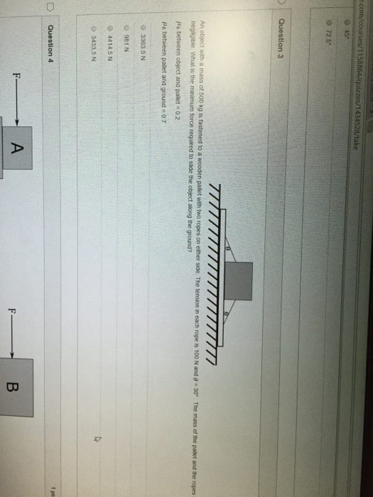 Solved 1. If the mass of the object is 40 kg and coefficient | Chegg.com