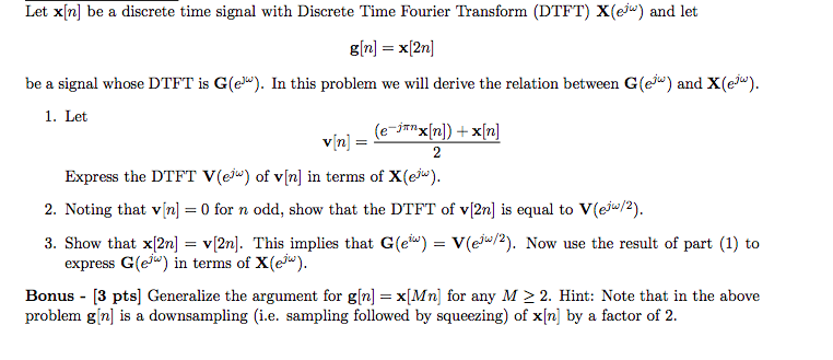 Let x[n] be a discrete time signal with Discrete Time | Chegg.com