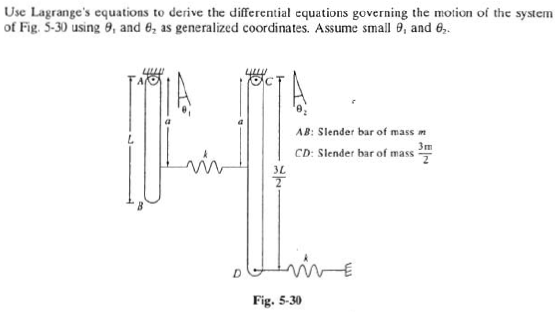 Solved Use Lagrange's equations to derive the differential | Chegg.com