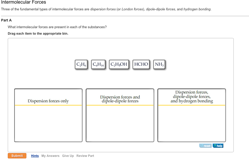 Solved Three of the fundamental types of intermolecular | Chegg.com