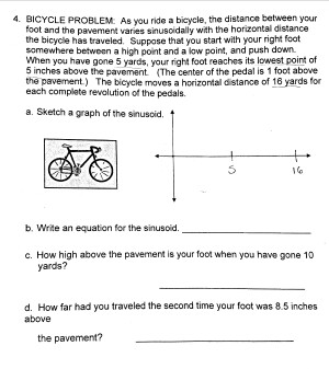 Solved 4. BICYCLE PROBLEM As you ride a bicycle, the | Chegg.com
