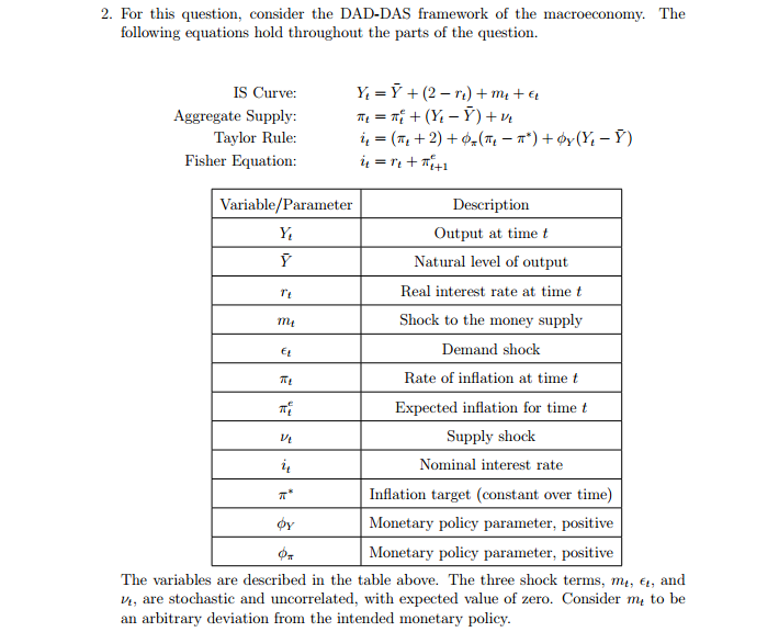 2. For this question, consider the DAD-DAS framework | Chegg.com