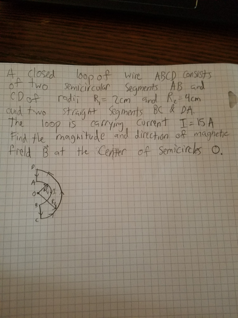 Solved A closed loop of wire ABCD consists of two | Chegg.com