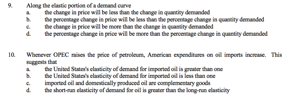 Solved Along the elastic portion of a demand curve the | Chegg.com