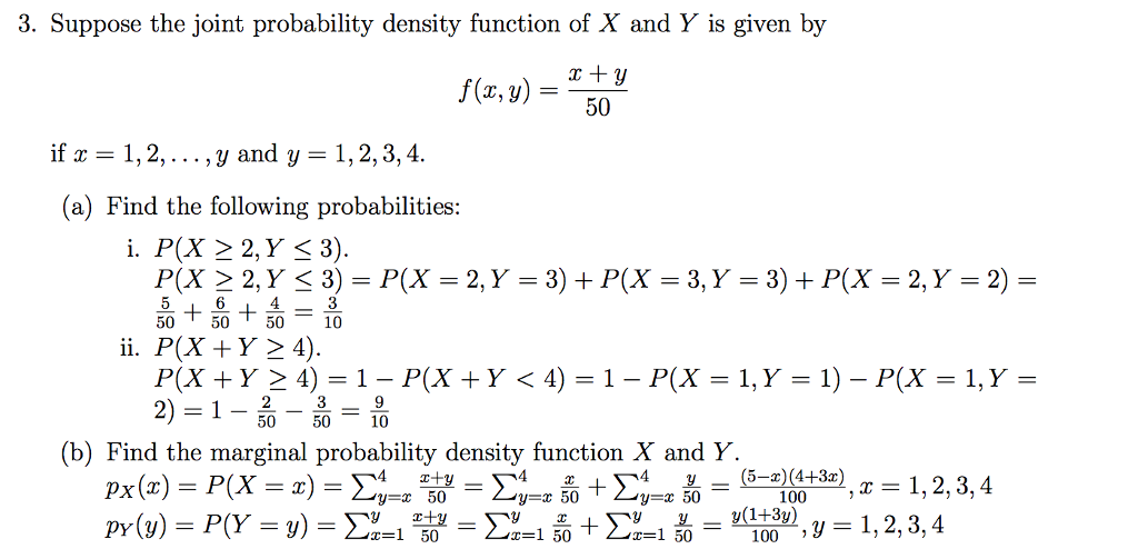 Solved How did they find the marginal probability functions | Chegg.com