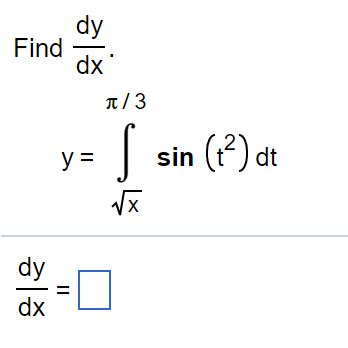 Solved Find 小. π/3 2 y= | sin (t) dt | Chegg.com