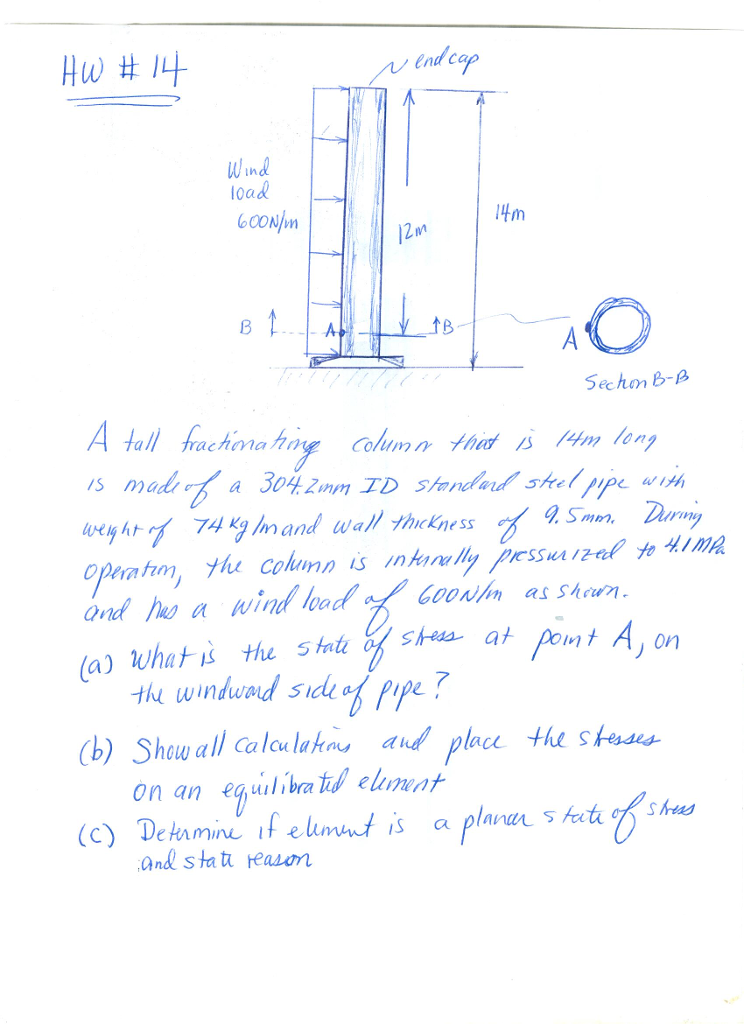 A tall fractionating column that is 14m long is made | Chegg.com