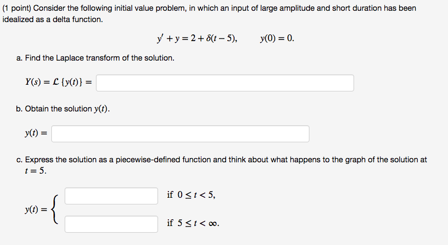 Solved 1 Point Consider The Following Initial Value