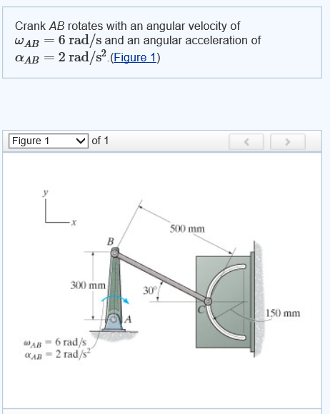 Solved Crank AB rotates with an angular velocity of ?AB=6 | Chegg.com Solved Crank AB rotates with an angular velocity of ?AB=6 | Chegg.com