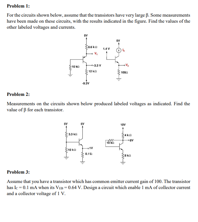 Solved: Problem 1: For The Circuits Shown Below, Assume Th... | Chegg.com