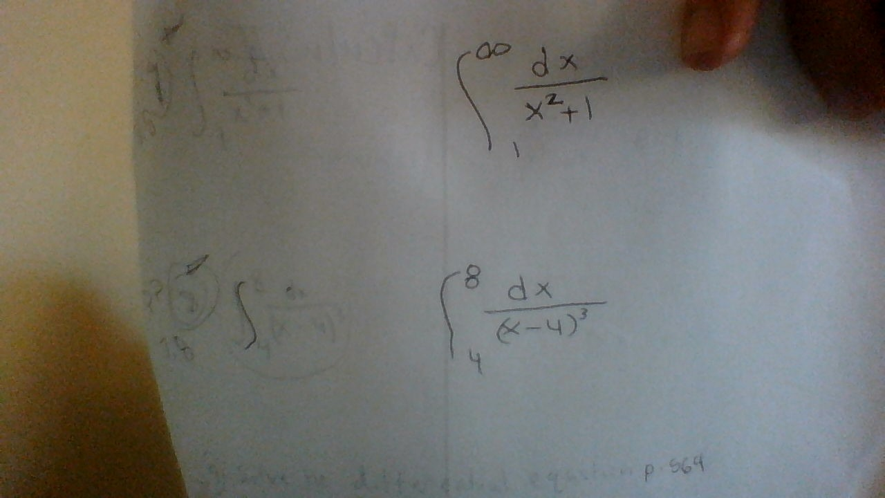 Solved Integral_1^infinity dx/x^2 +1 integral_4^8 dx/(x - | Chegg.com