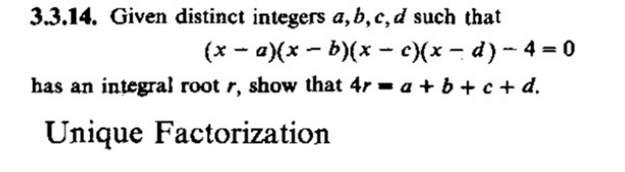 Solved Given distinct integers a, b, c, d such that (x - | Chegg.com