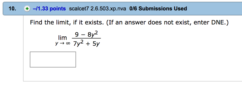 Solved Find the limit, if it exists. (If an answer does not | Chegg.com