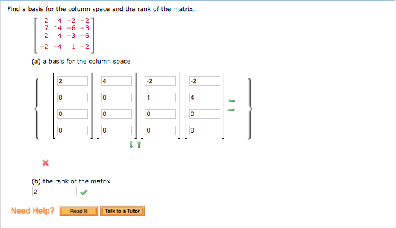 Solved Find a basis for the column space and the rank of | Chegg.com