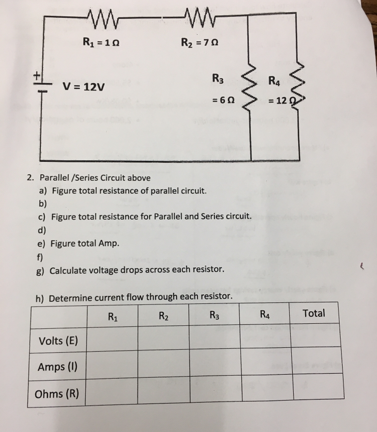 Solved 1) Figure the total resistance of the parallel | Chegg.com