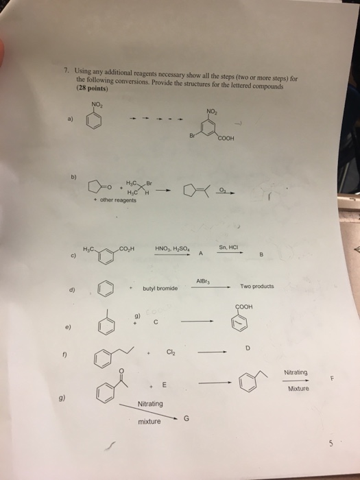 Solved Using any additional reagents necessary show all the | Chegg.com