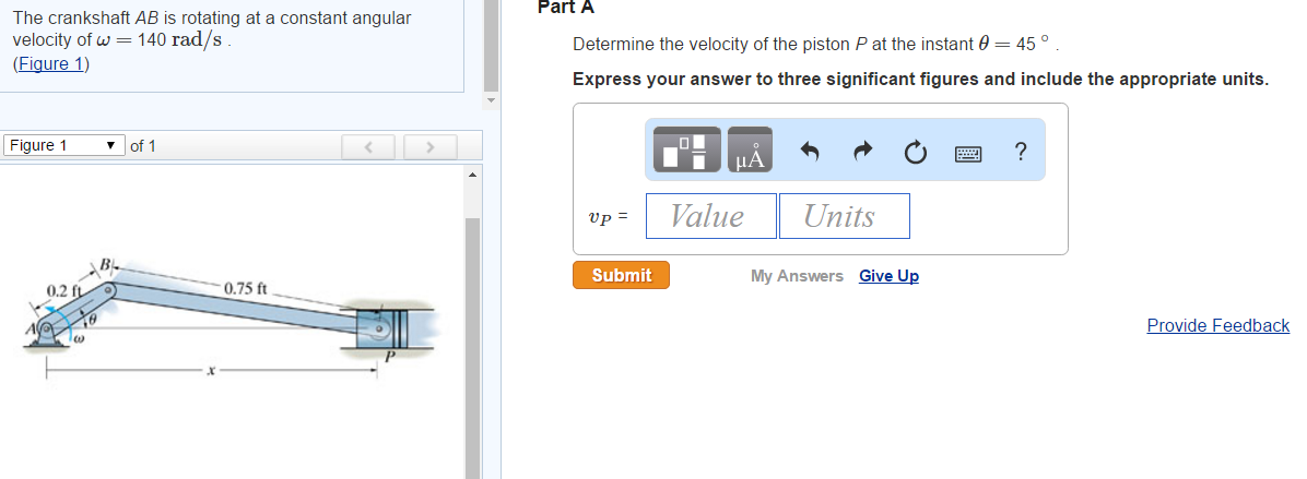 Solved The crankshaft AB is rotating at a constant angular | Chegg.com