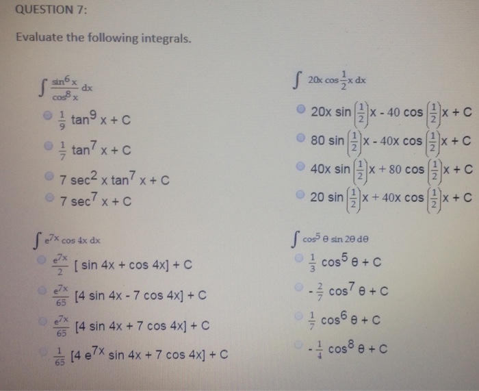 Solved Evaluate the following integrals integral sin^6 | Chegg.com