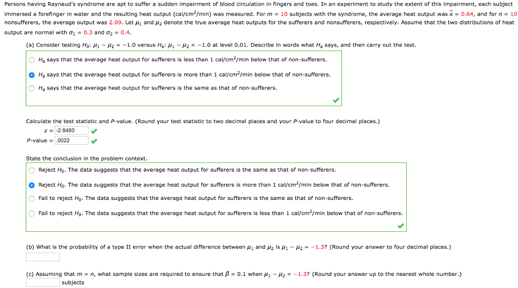 Solved Persons having Raynaud's syndrome are apt to suffer a | Chegg.com