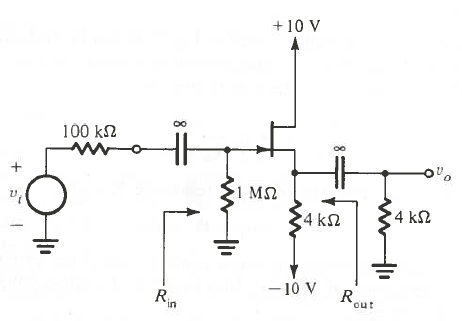 Solved Let the JFET source follower amplifier have Vp=-4V | Chegg.com