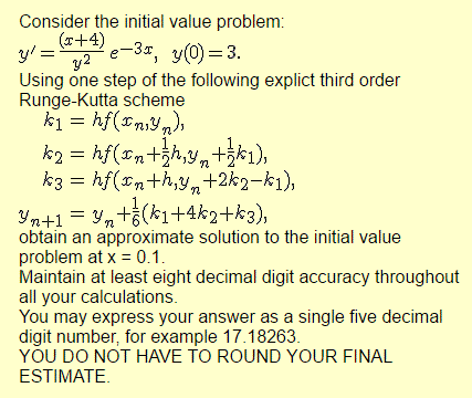 Solved Consider the initial value problem: y' = (x = 4)/y^2 | Chegg.com