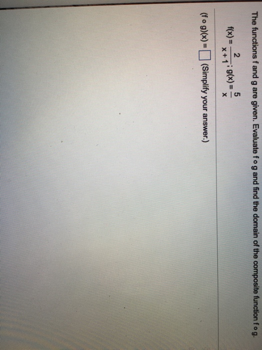 Solved The Functions F And G Are Given Evaluate F G And