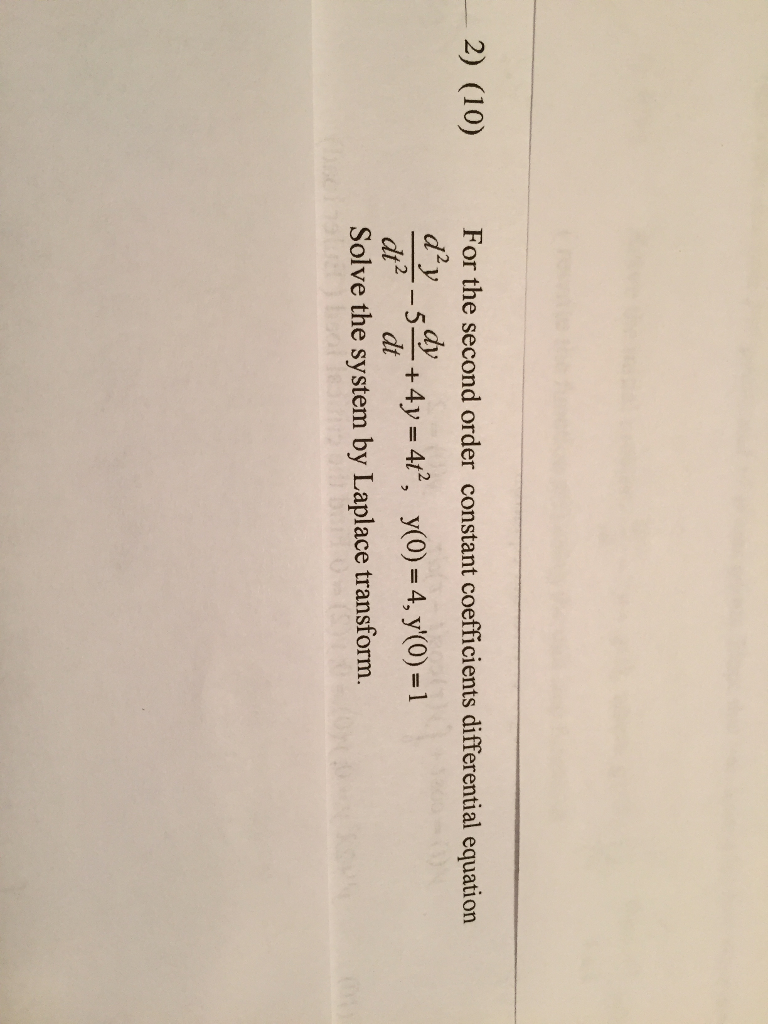 Solved For The Second Order Constant Coefficients